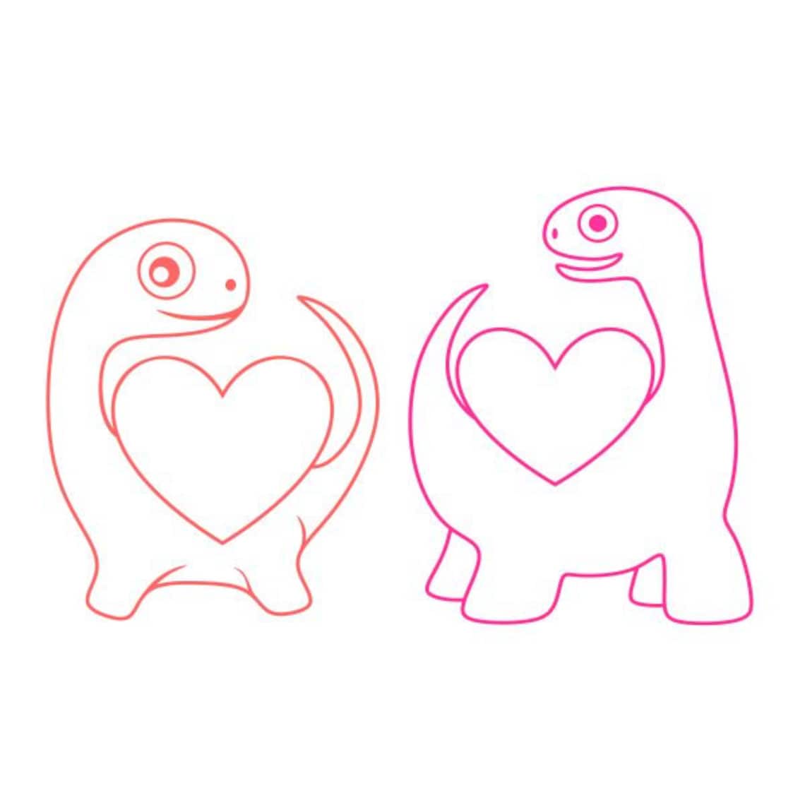 Dino Heart Cuttable Design PNG DXF SVG & Eps File for | Etsy