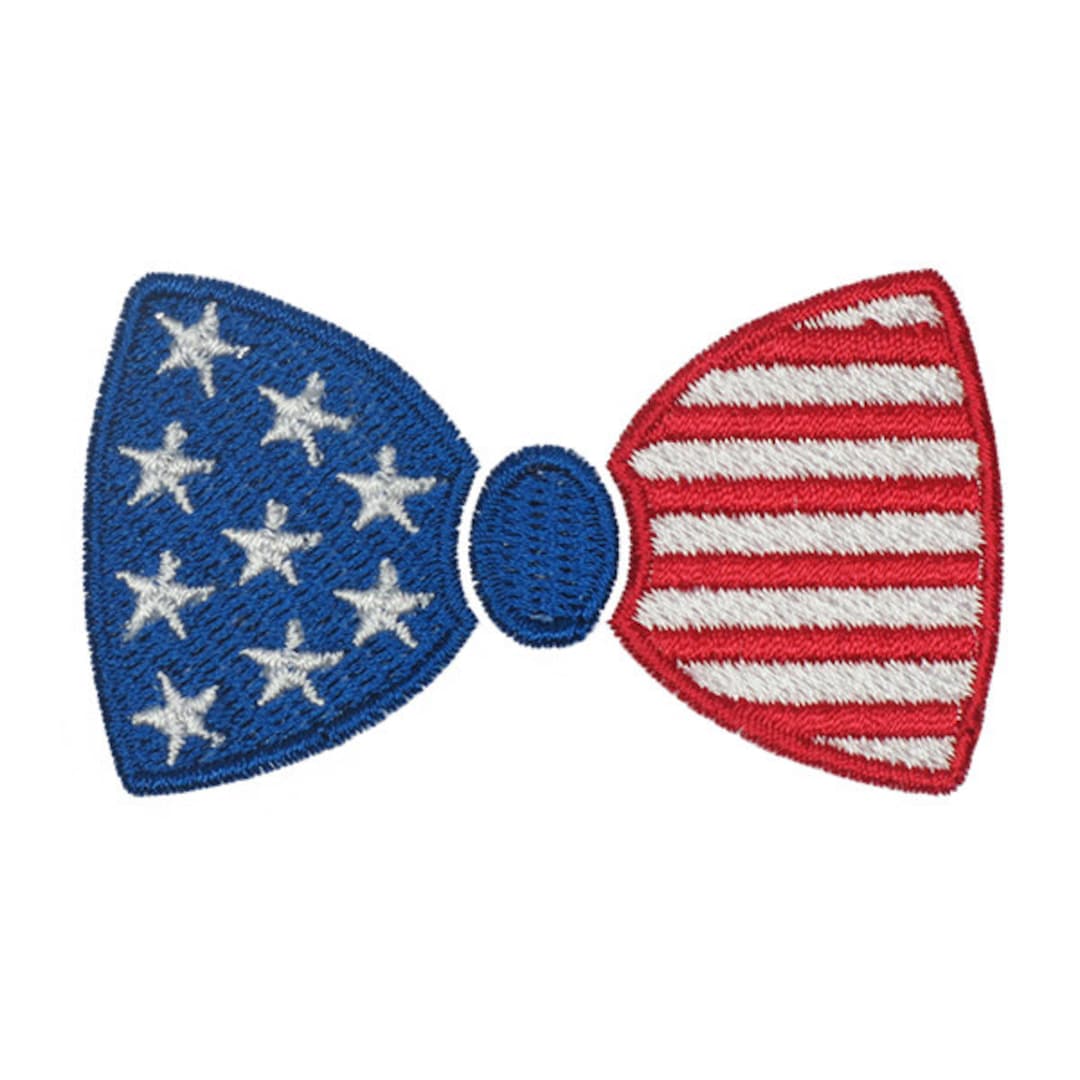 USA Flag Bow Embroidery Design Instant Download - Etsy