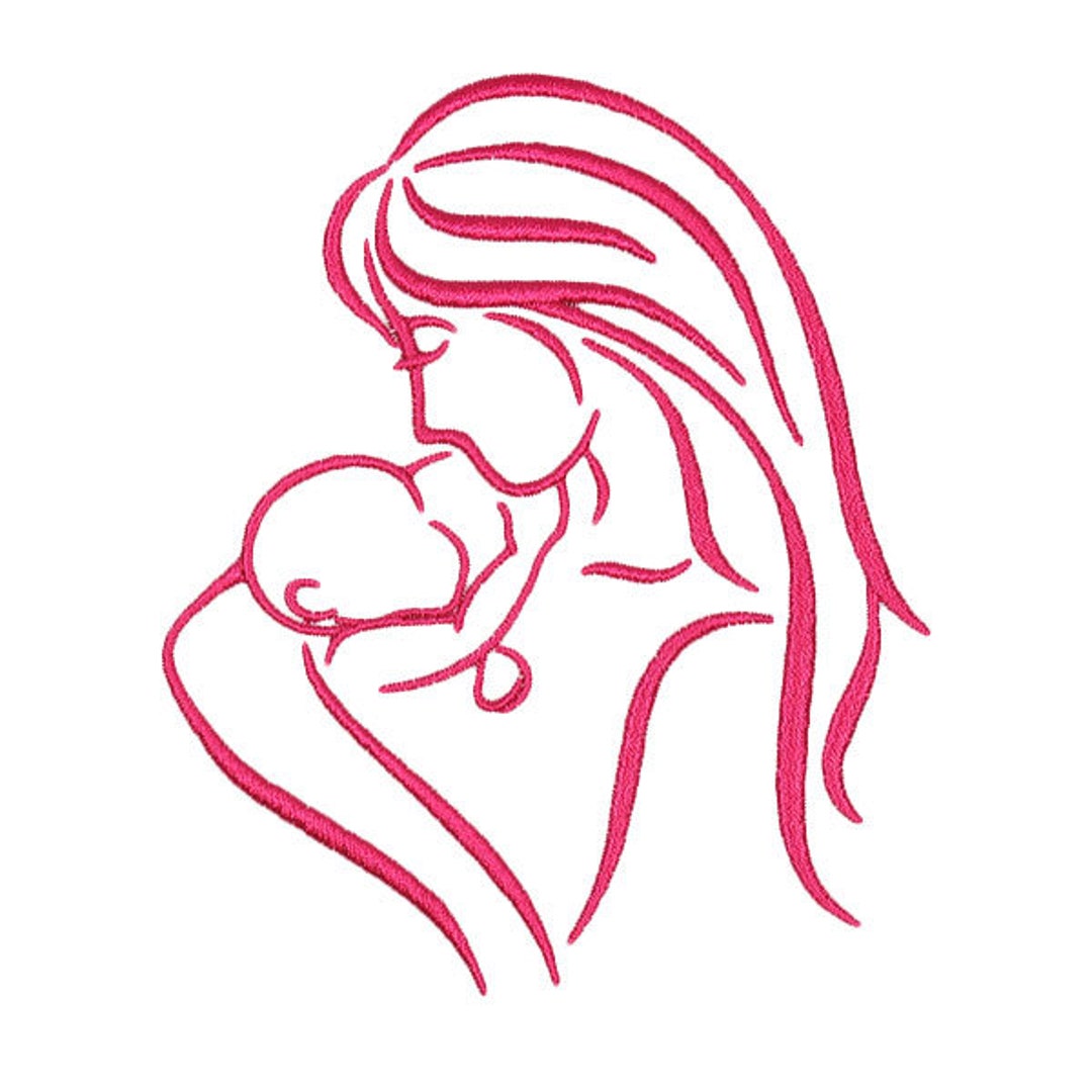 Mother and Baby Embroidery Design Instant Download - Etsy