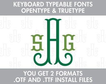 Vienna Monogram Truetype Font Keyboard Typeable OTF TTF | Etsy