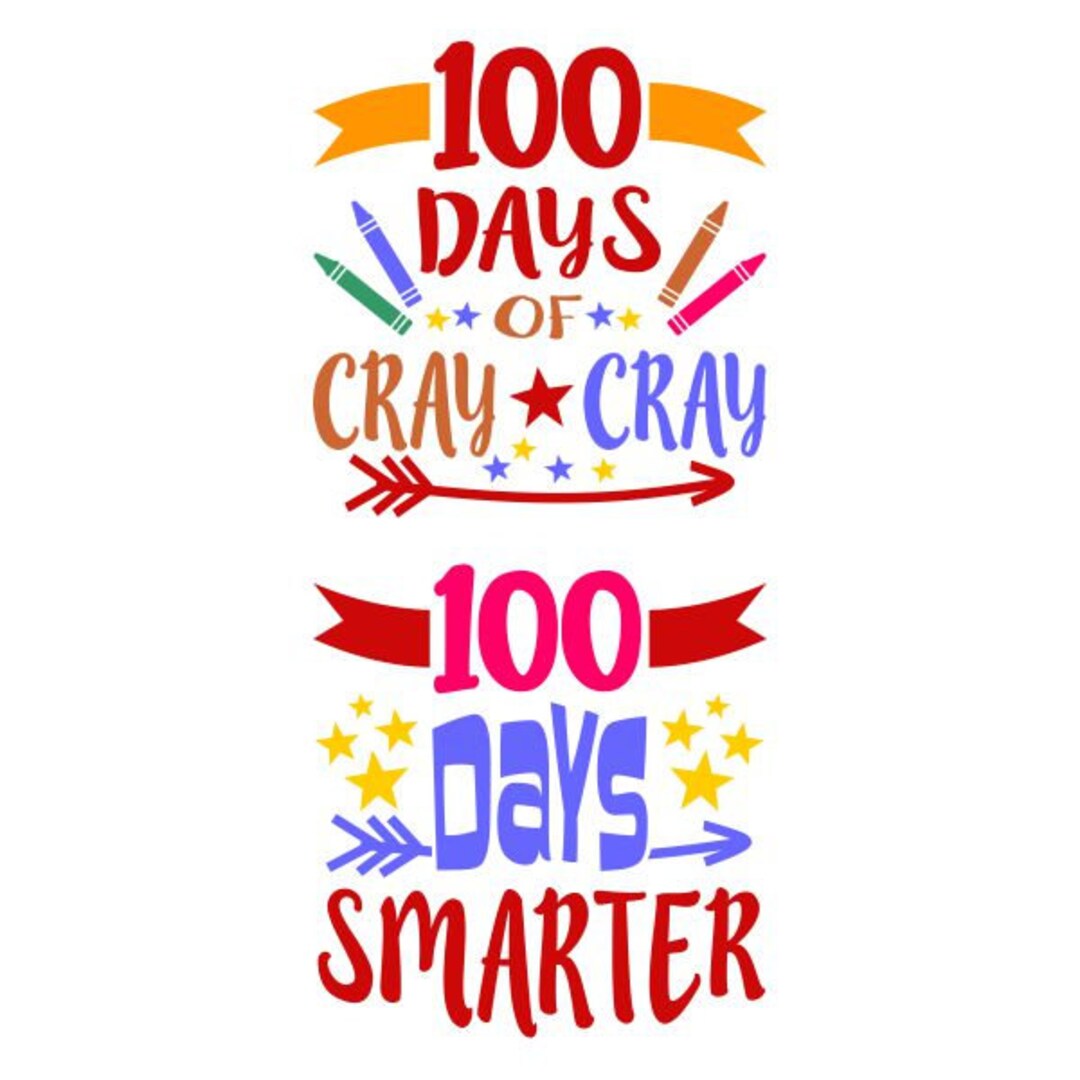 100 Days Smarter Cuttable Design PNG DXF SVG & Eps File for Silhouette ...