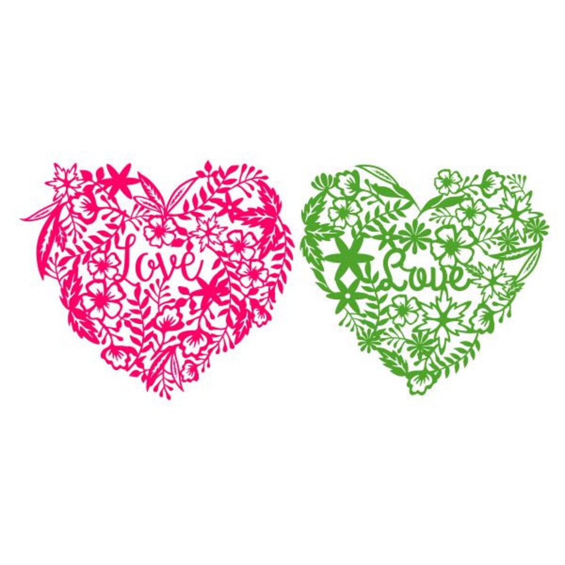 Floral Heart Cuttable Design PNG DXF SVG & Eps File for - Etsy