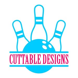 Bowling Monogram Frame Cuttable Design PNG DXF SVG & Eps File for ...