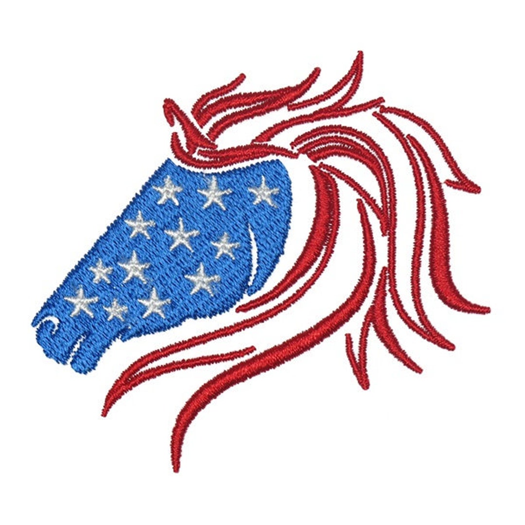 USA American Flag Horse Embroidery Design Instant Download - Etsy