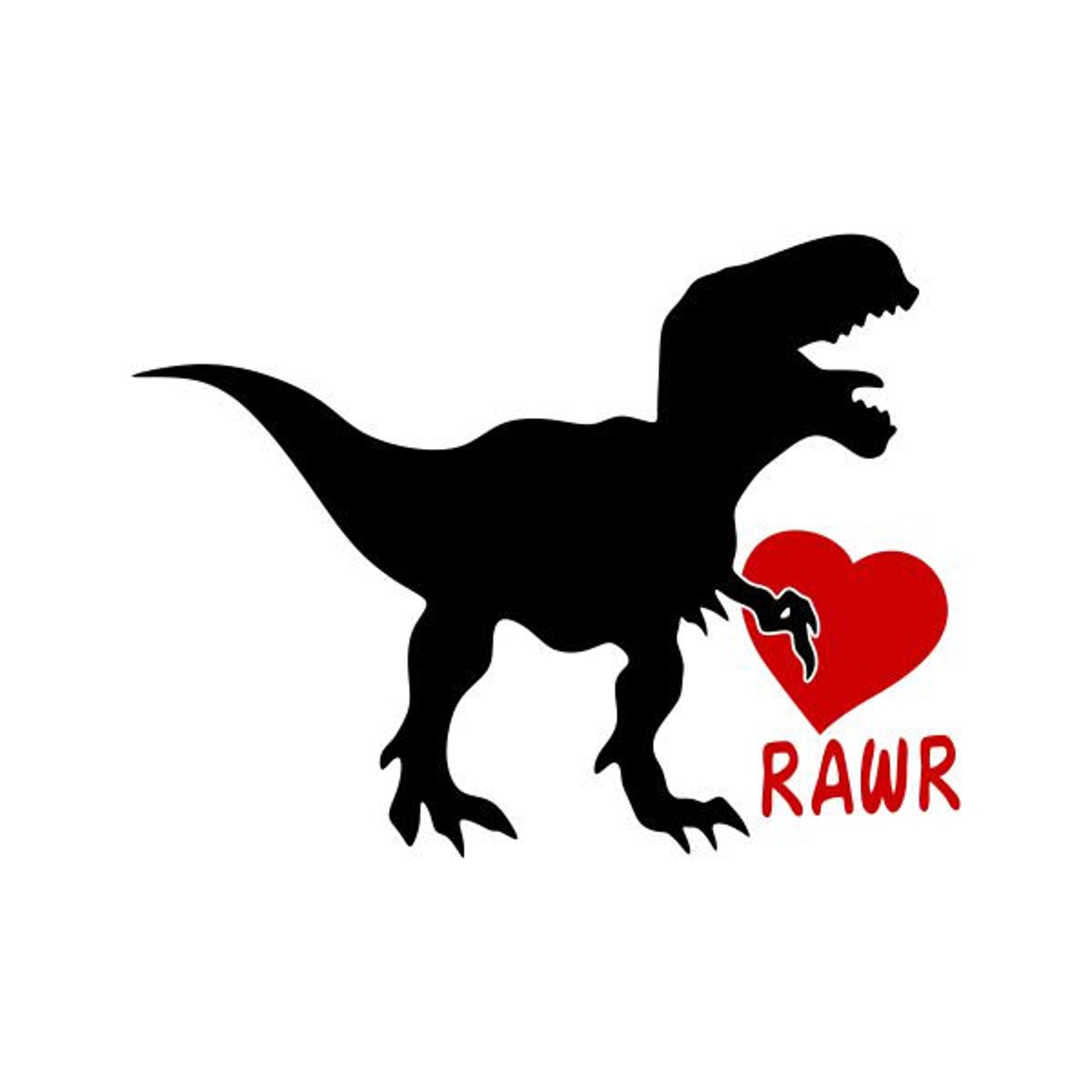 Valentine Dinosaur Rawr Cuttable Design PNG DXF SVG & Eps File | Etsy