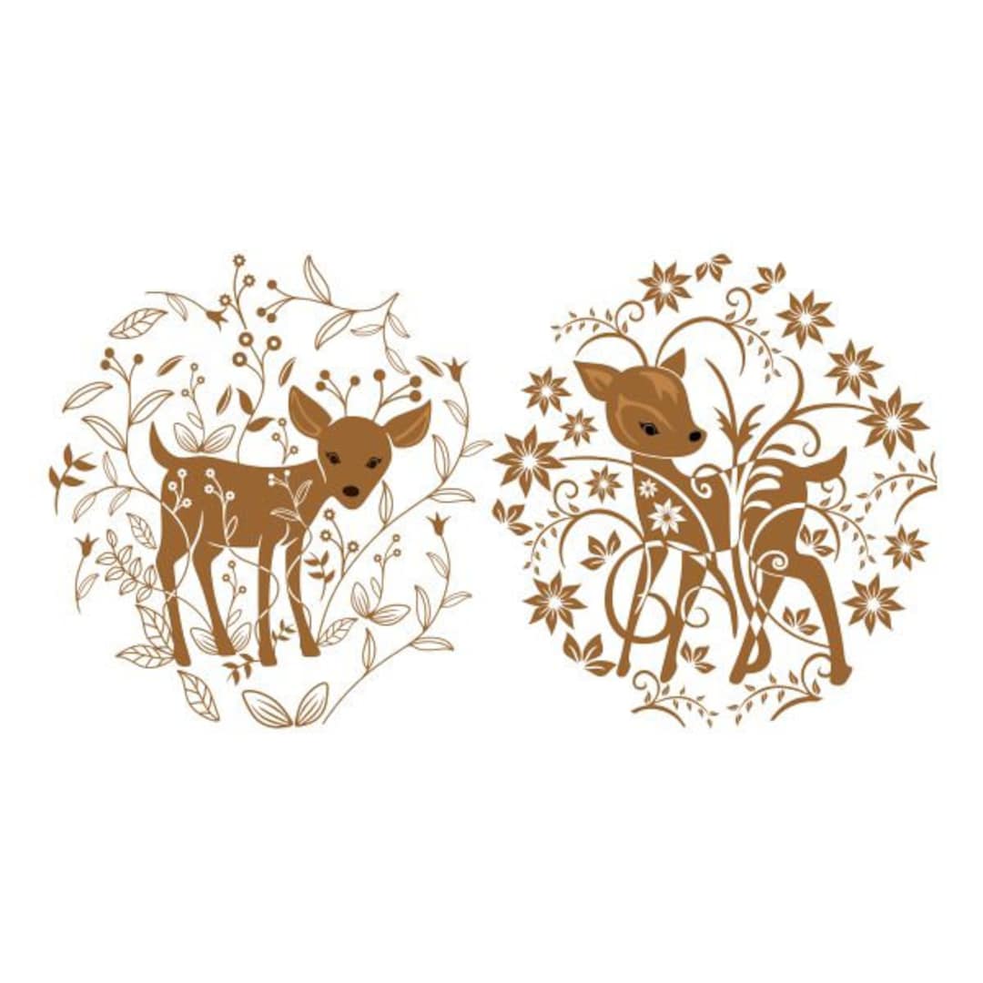 Spring Flowers Deer Cuttable Design PNG DXF SVG & Eps File for ...