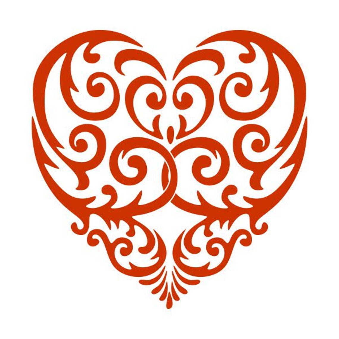 Flourish Heart Cuttable Design PNG DXF SVG & Eps File for - Etsy