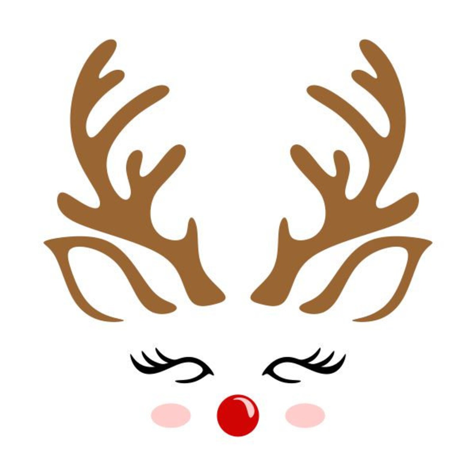 Reindeer Face Cuttable Design PNG DXF SVG & Eps File for - Etsy