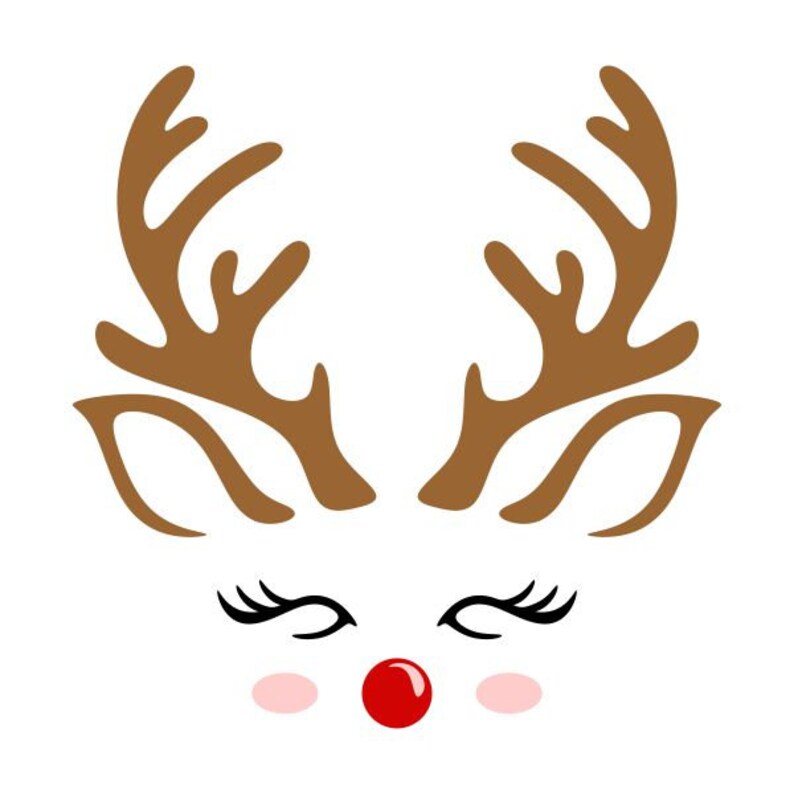 Reindeer Face Cuttable Design PNG DXF SVG & Eps File for - Etsy
