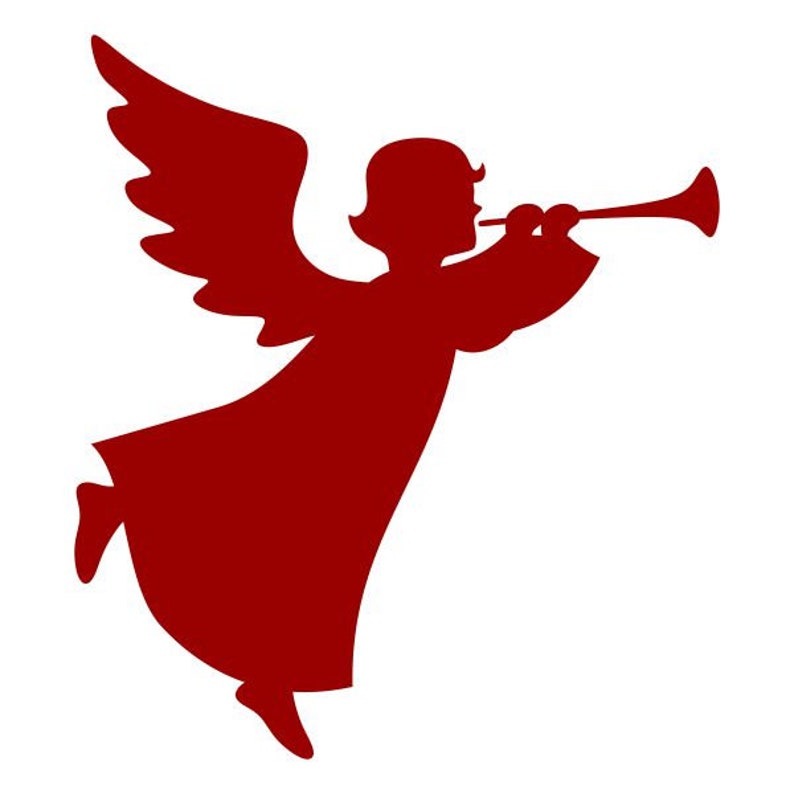 Angel Blowing Horn Silhouette Cuttable Design PNG DXF SVG & - Etsy