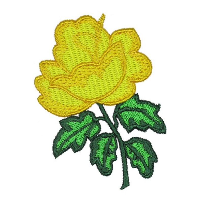 Yellow Rose Embroidery Design Instant Download | Etsy