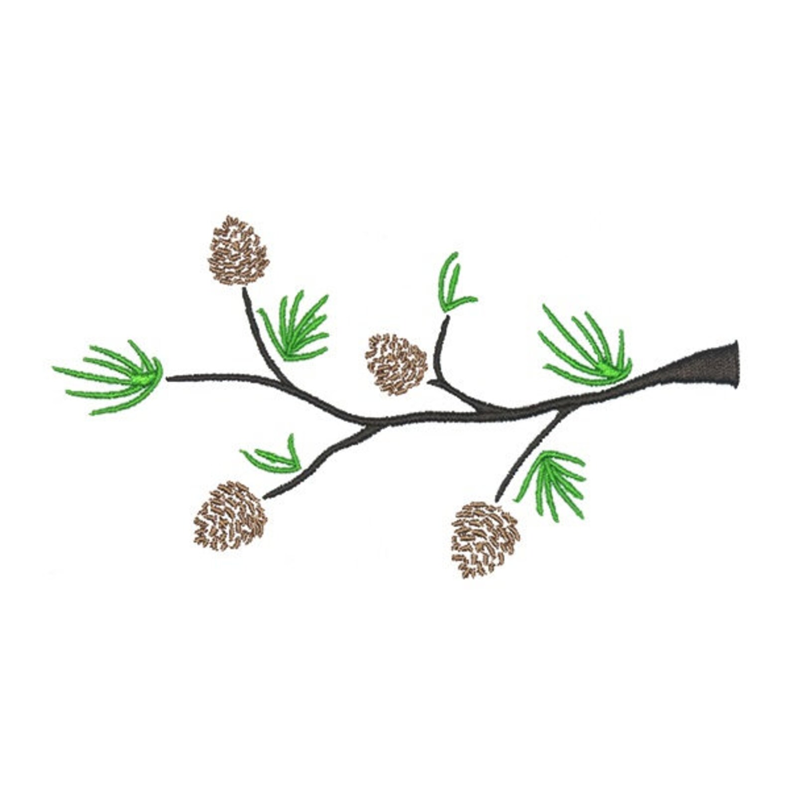 Pine Cone Branch Embroidery Design Instant Download - Etsy