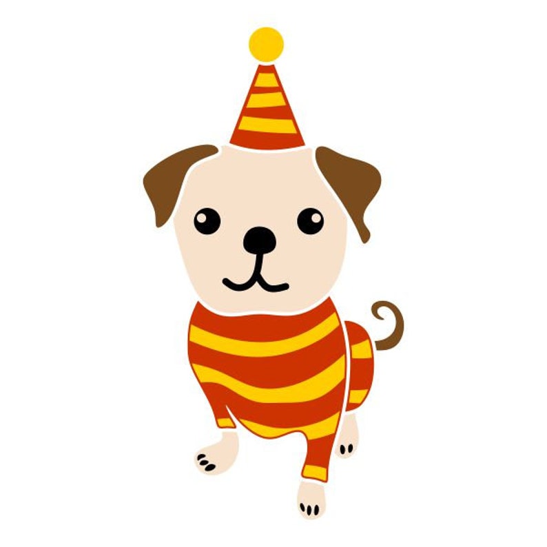 Party Dog Cuttable Design PNG DXF SVG & Eps File for | Etsy