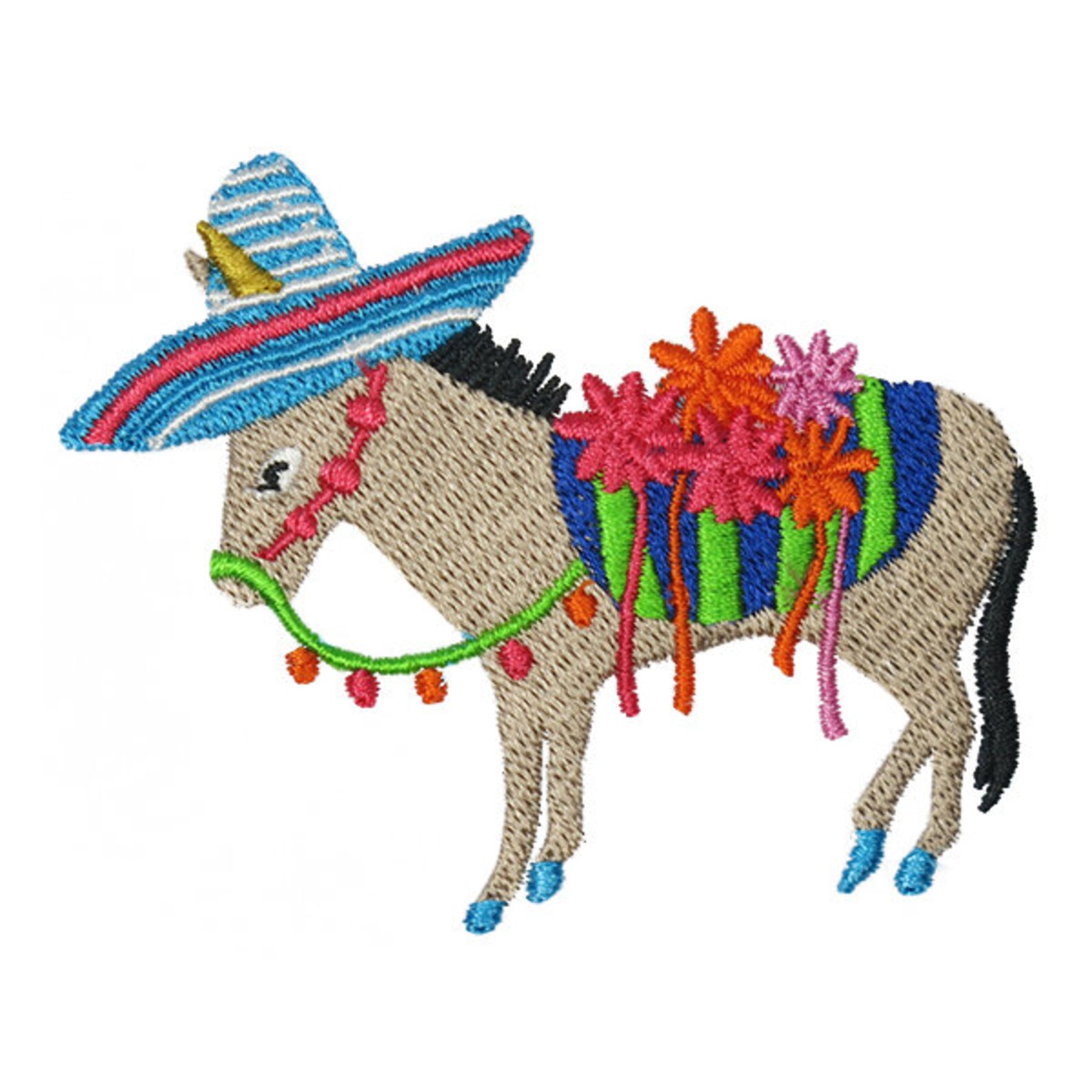 Fiesta Donkey Embroidery Design Instant Download - Etsy