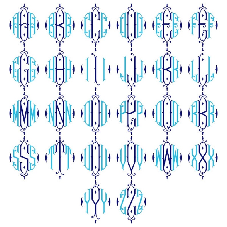 Royal Diamond Monogram Truetype Font Keyboard Typeable OTF TTF - Etsy