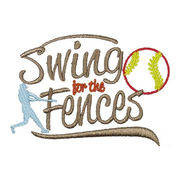 Swing for the Fences Embroidery Design INSTANT DOWNLOAD | Etsy