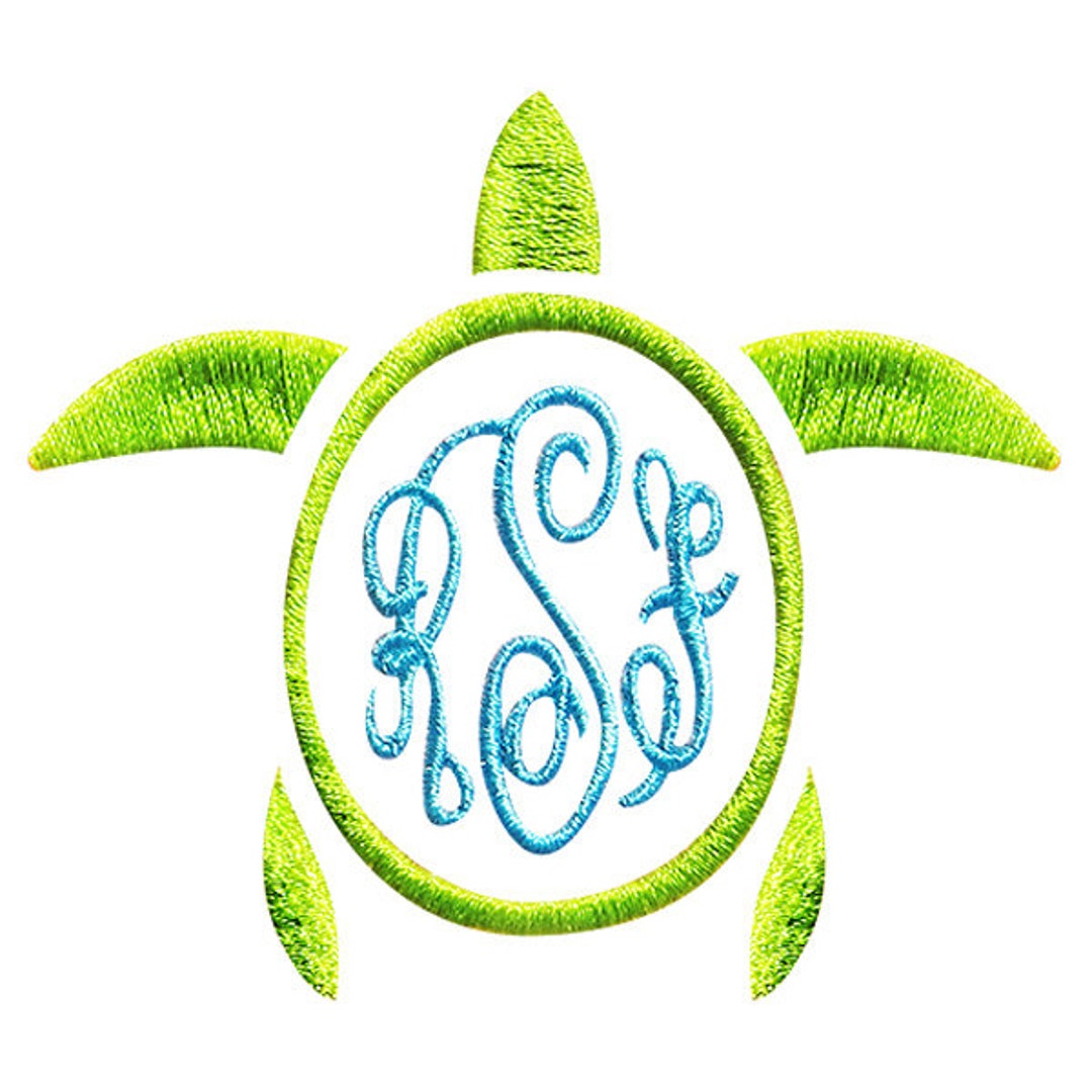 Turtle Monogram Frame Instant Download - Etsy