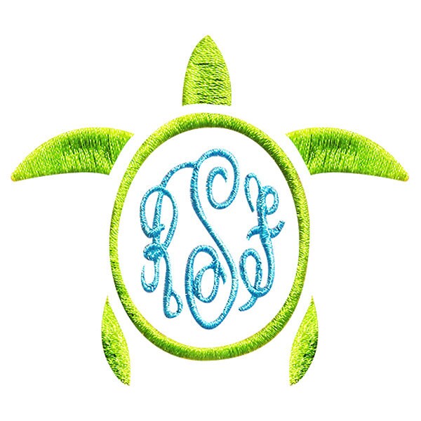 Turtle Monogram - Etsy