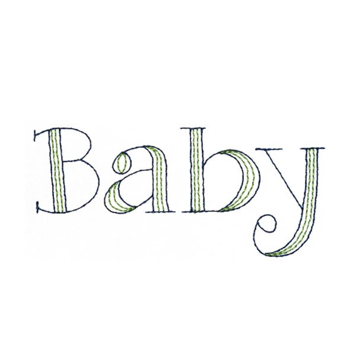 Baby Sketch Monogram Machine Embroidery Font 3 Sizes 2 - Etsy