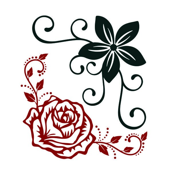 Flower Decor Corner Cuttable Design PNG DXF SVG & Eps File for - Etsy