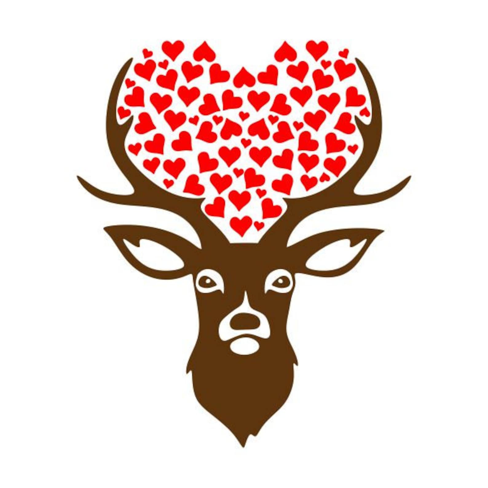 Deer Hearts Cuttable Design PNG DXF SVG & Eps File for - Etsy