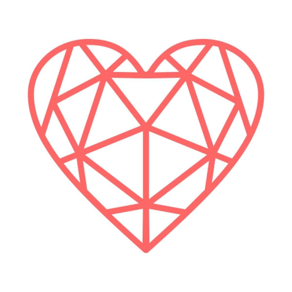 Geometric Heart Cuttable Design PNG DXF SVG & Eps File for - Etsy