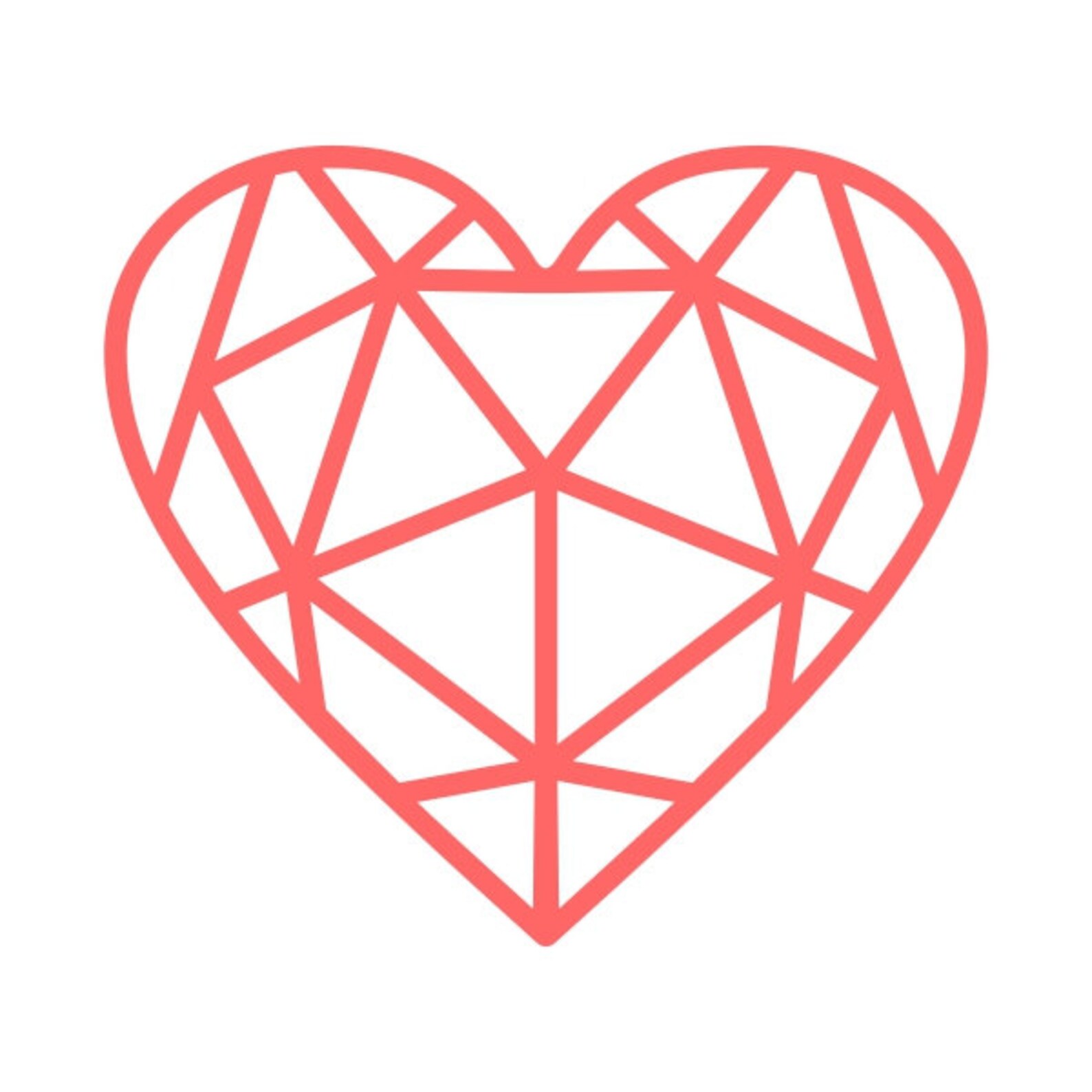 Geometric Heart Cuttable Design PNG DXF SVG & Eps File for - Etsy