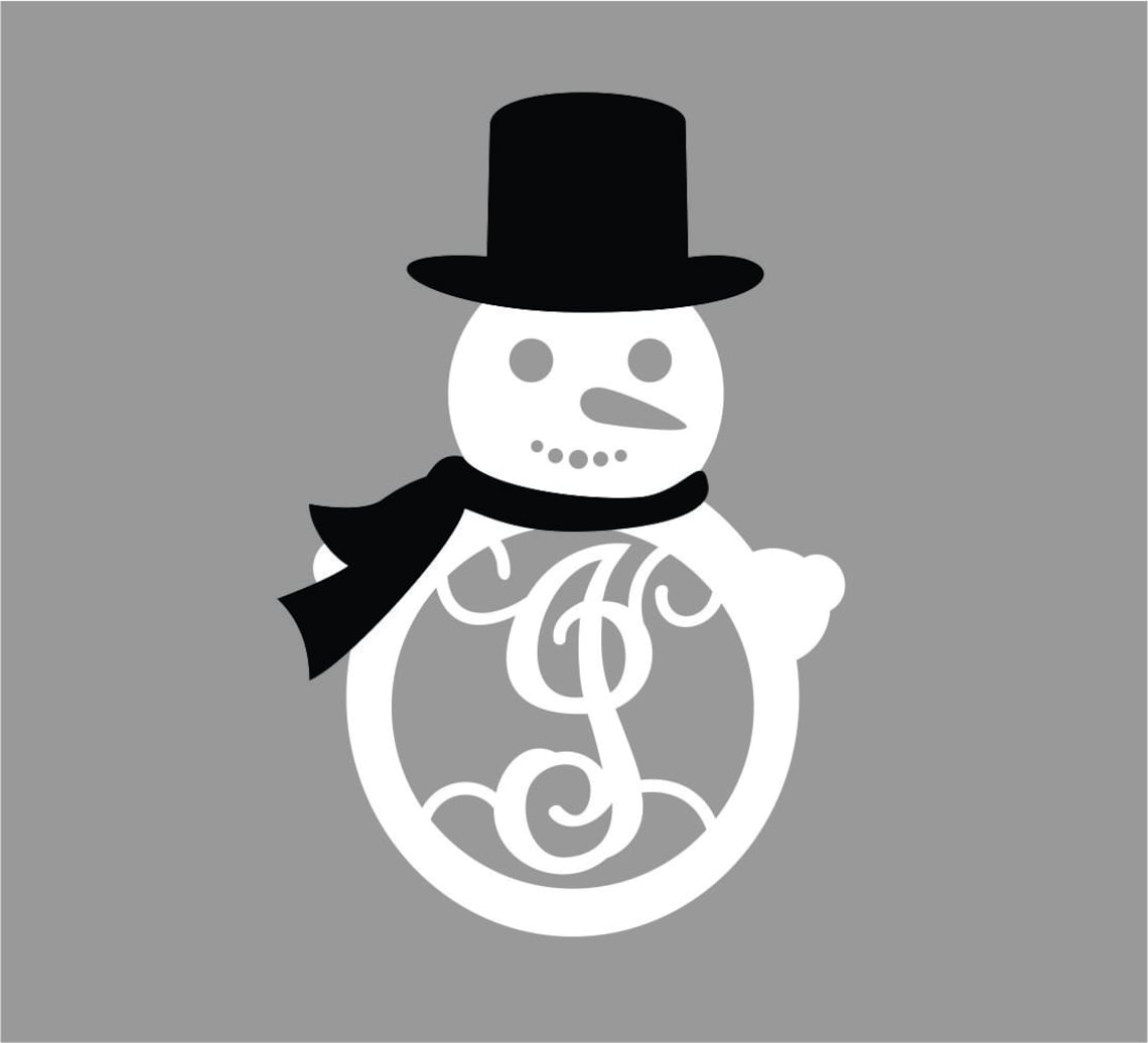 Snowman Monogram Frame Cuttable Design PNG DXF SVG & Eps File - Etsy UK