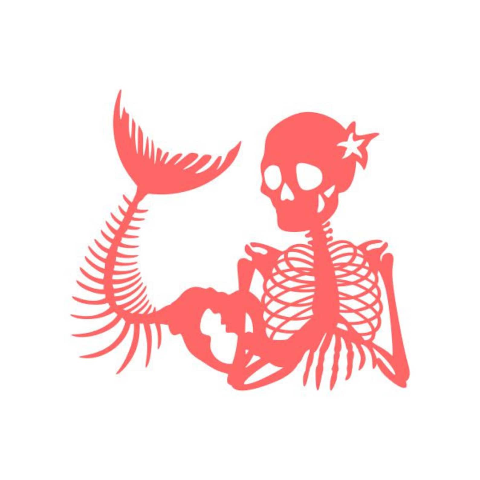 Mermaid Skeleton Cuttable Design PNG DXF SVG & Eps File for | Etsy