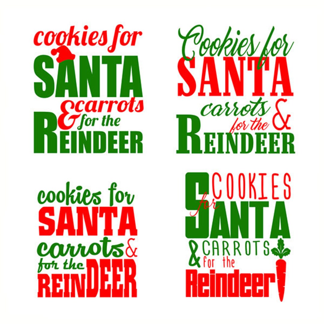 Cookies for Santa Carrots for Reindeer Cuttable Design PNG DXF SVG ...