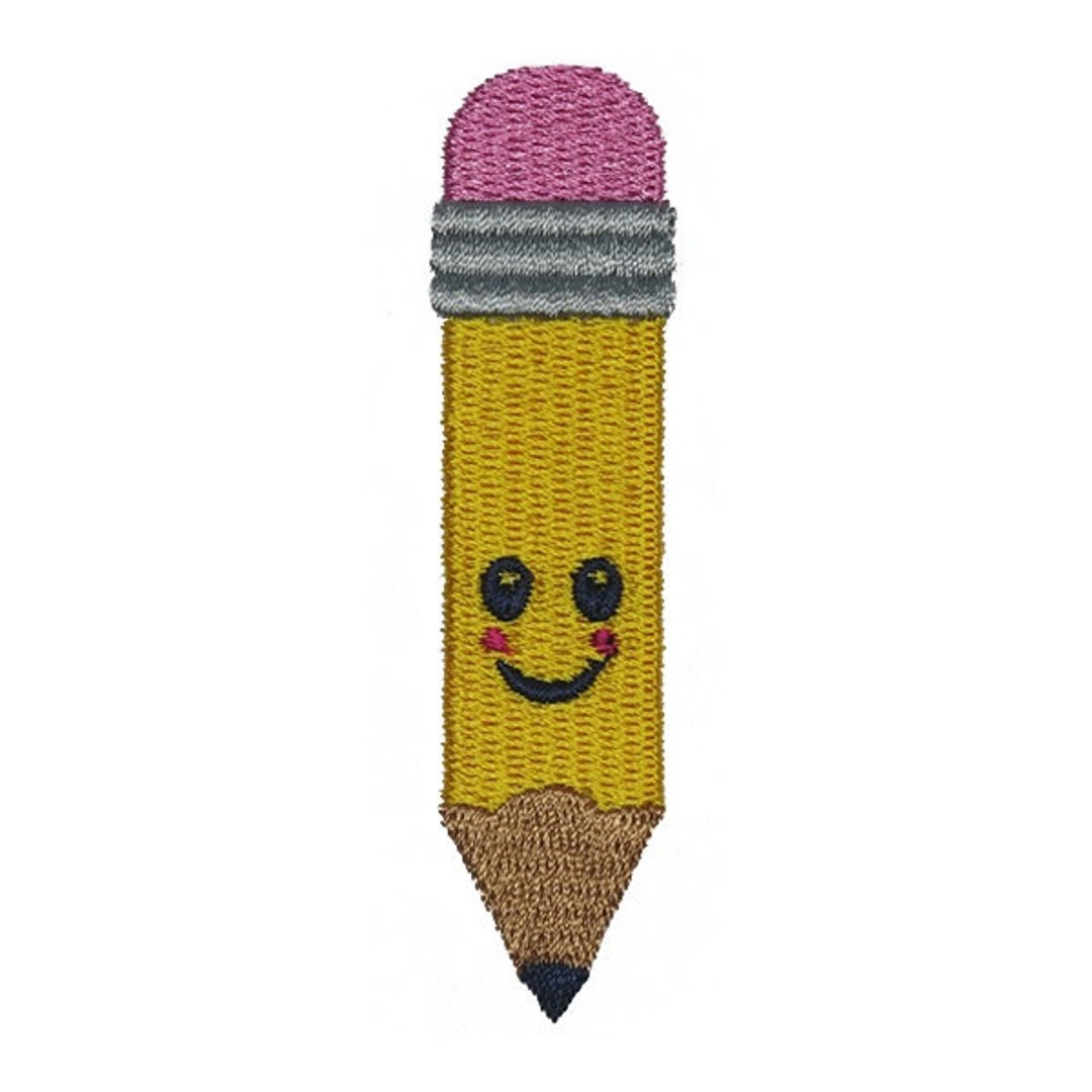 Smiling Pencil Embroidery Design Instant Download - Etsy