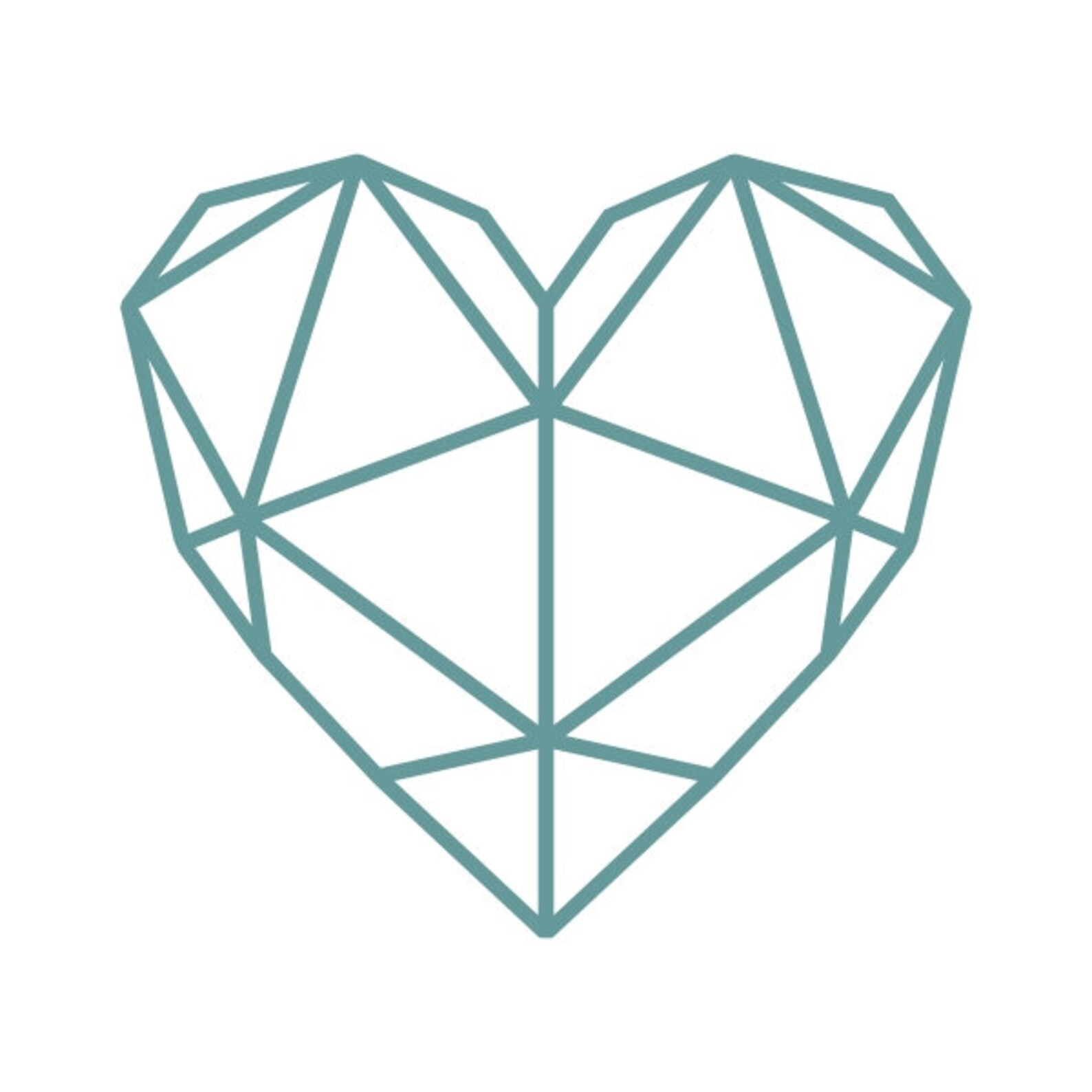 Geometric Heart Cuttable Design PNG DXF SVG & eps File for | Etsy