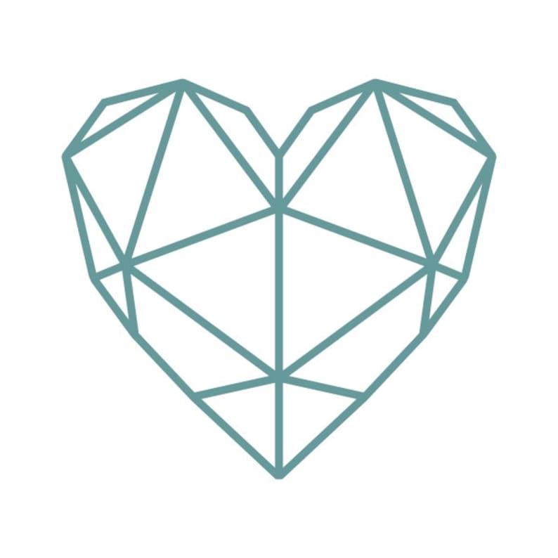 Diseño geométrico de corazón cortable PNG DXF SVG & eps - Etsy España