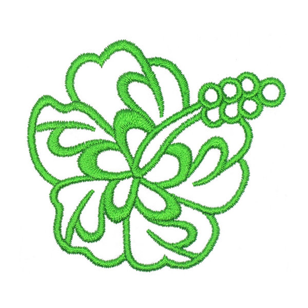 Hibiscus Flower Embroidery Design Instant Download - Etsy