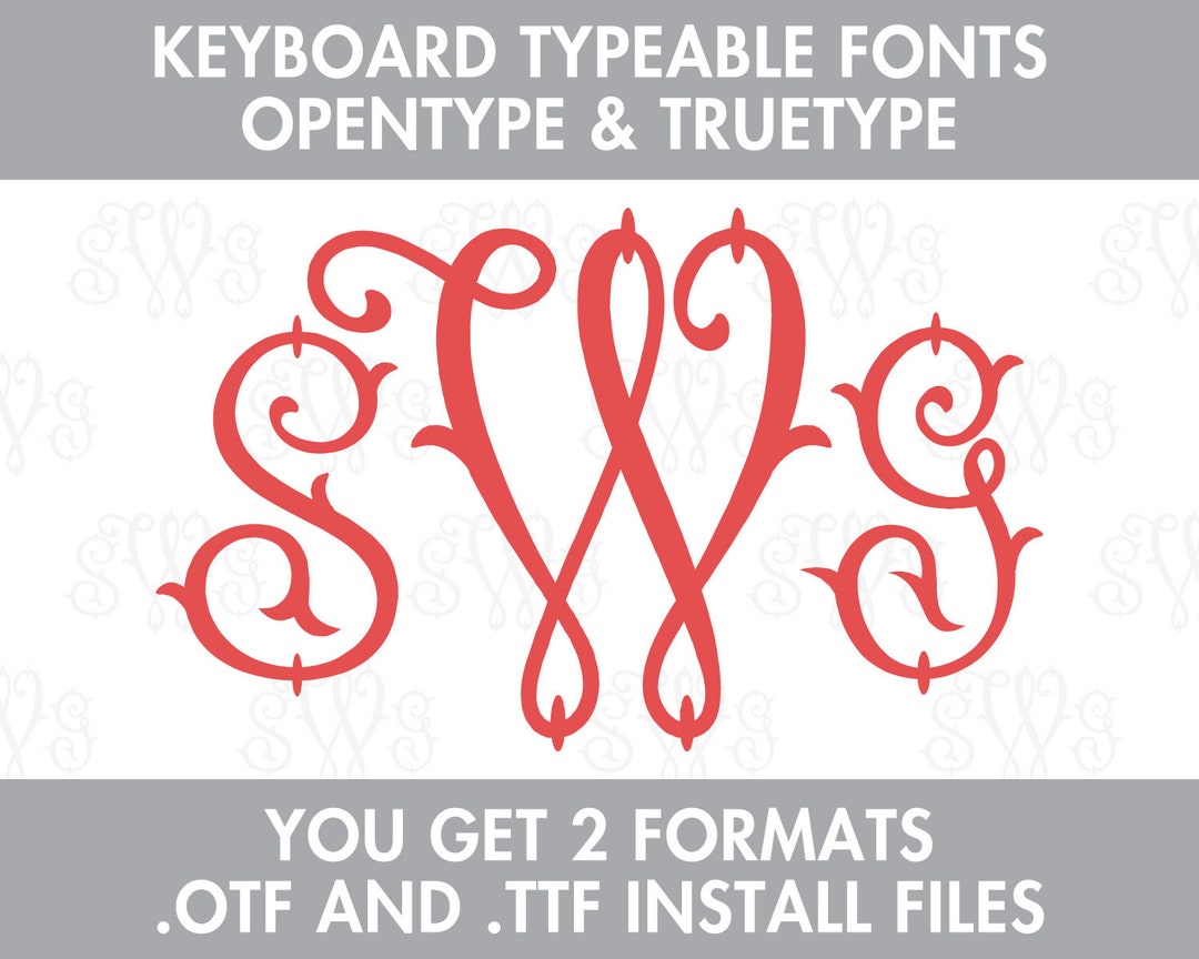 Arabesque Monogram Truetype Font Keyboard Typeable OTF TTF Install ...