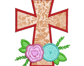 Flower Cross Embroidery Design Creative Cross Machine Embroidery ...