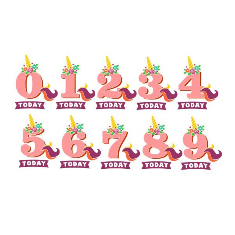 Unircorn Number Cuttable Design PNG DXF SVG & Eps File for - Etsy
