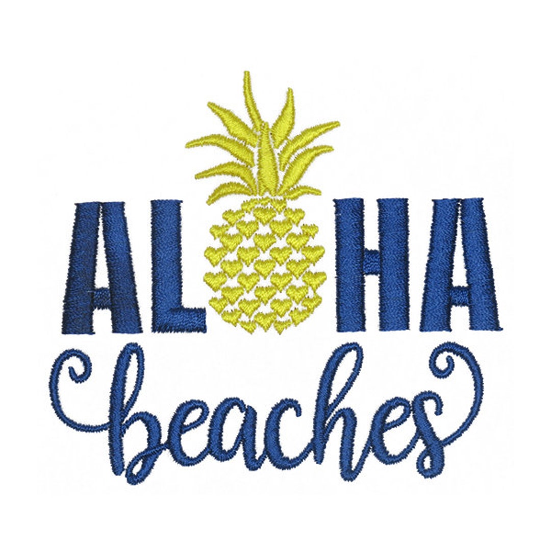 Aloha Beaches Embroidery Design INSTANT DOWNLOAD - Etsy