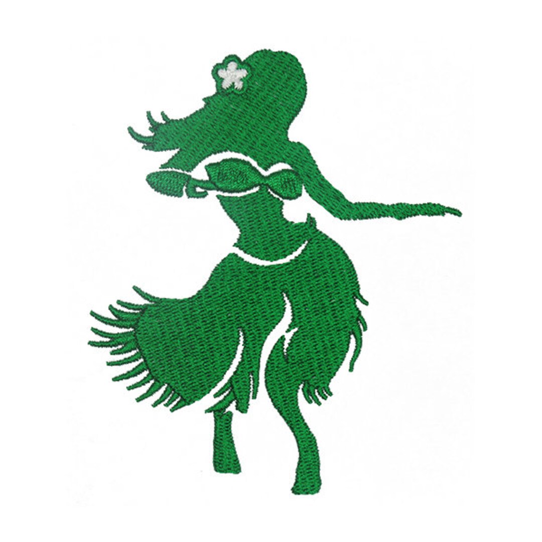Hula Girl Silhouette Embroidery Design - Instant Download - Etsy