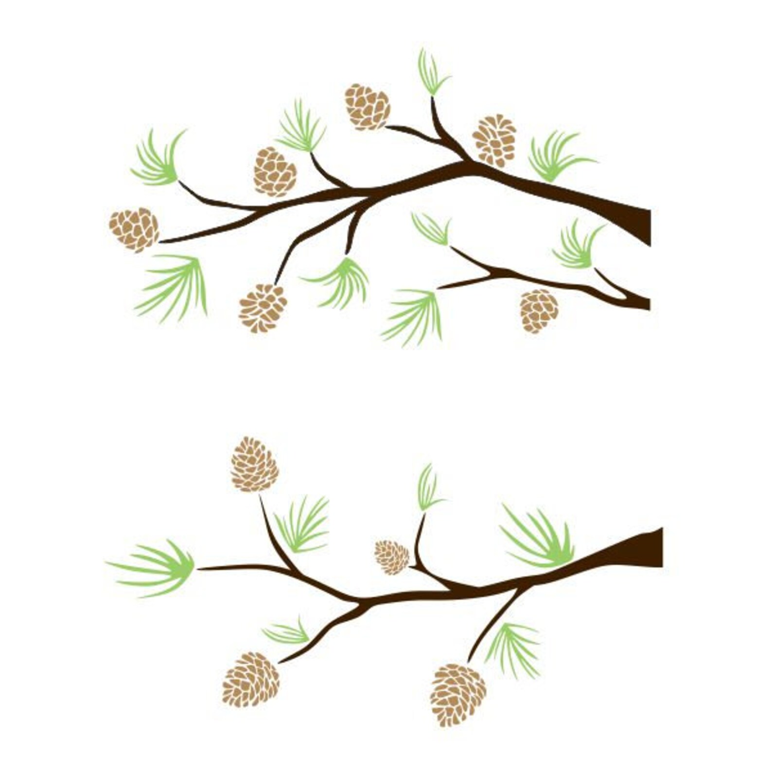 Pine Cone Branch Cuttable Design PNG DXF SVG & Eps File for - Etsy