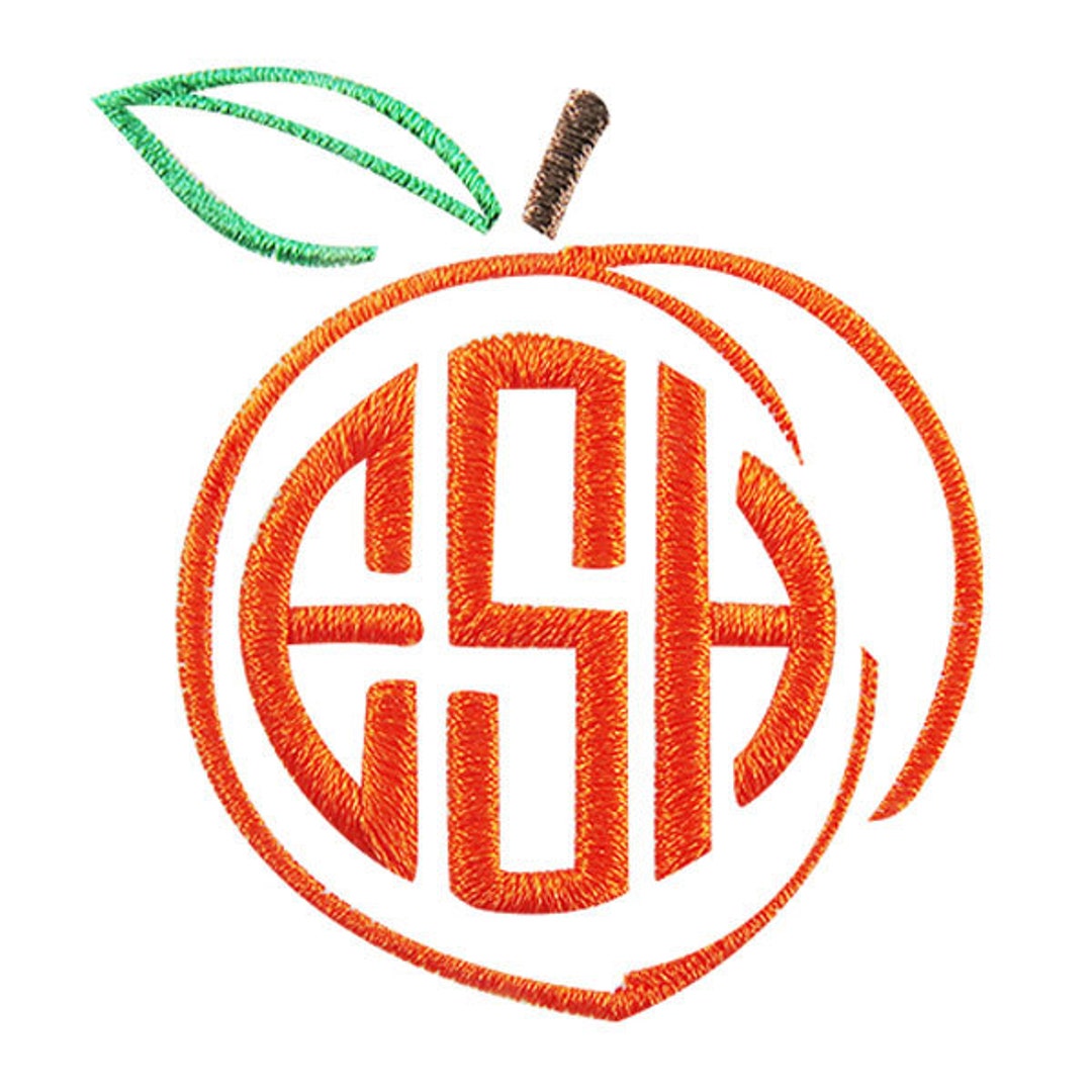 Peach Monogram Embroidery Design Instant Download - Etsy