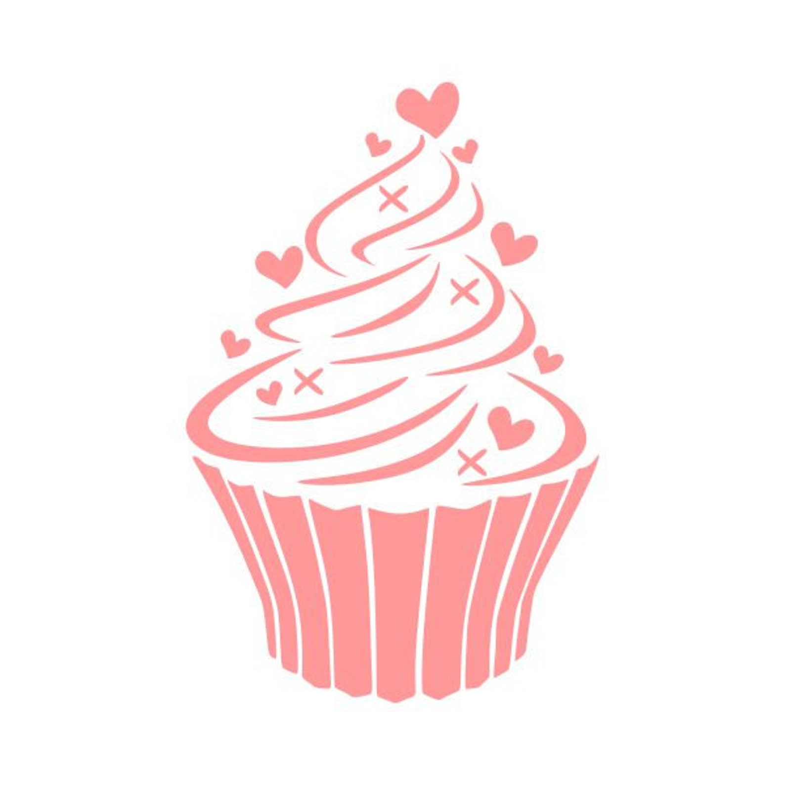 Heart Cupcake Cuttable Design PNG DXF SVG & Eps File for - Etsy