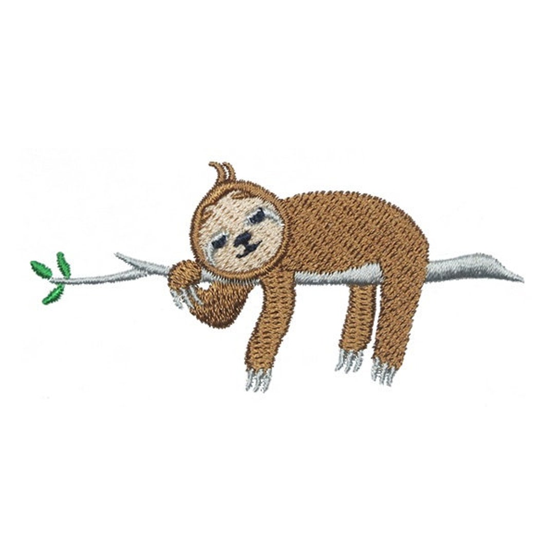 Sleeping Sloth Embroidery Design Instant Download - Etsy