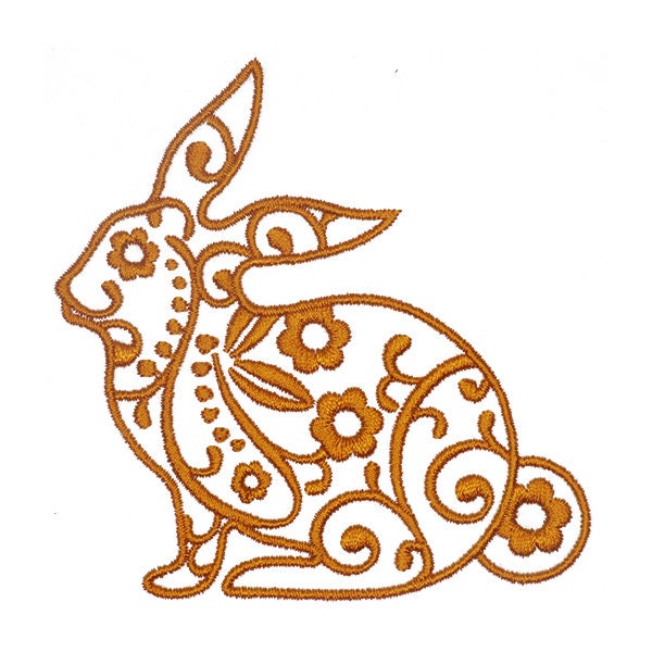 Floral Rabbit Embroidery Design INSTANT DOWNLOAD | Etsy