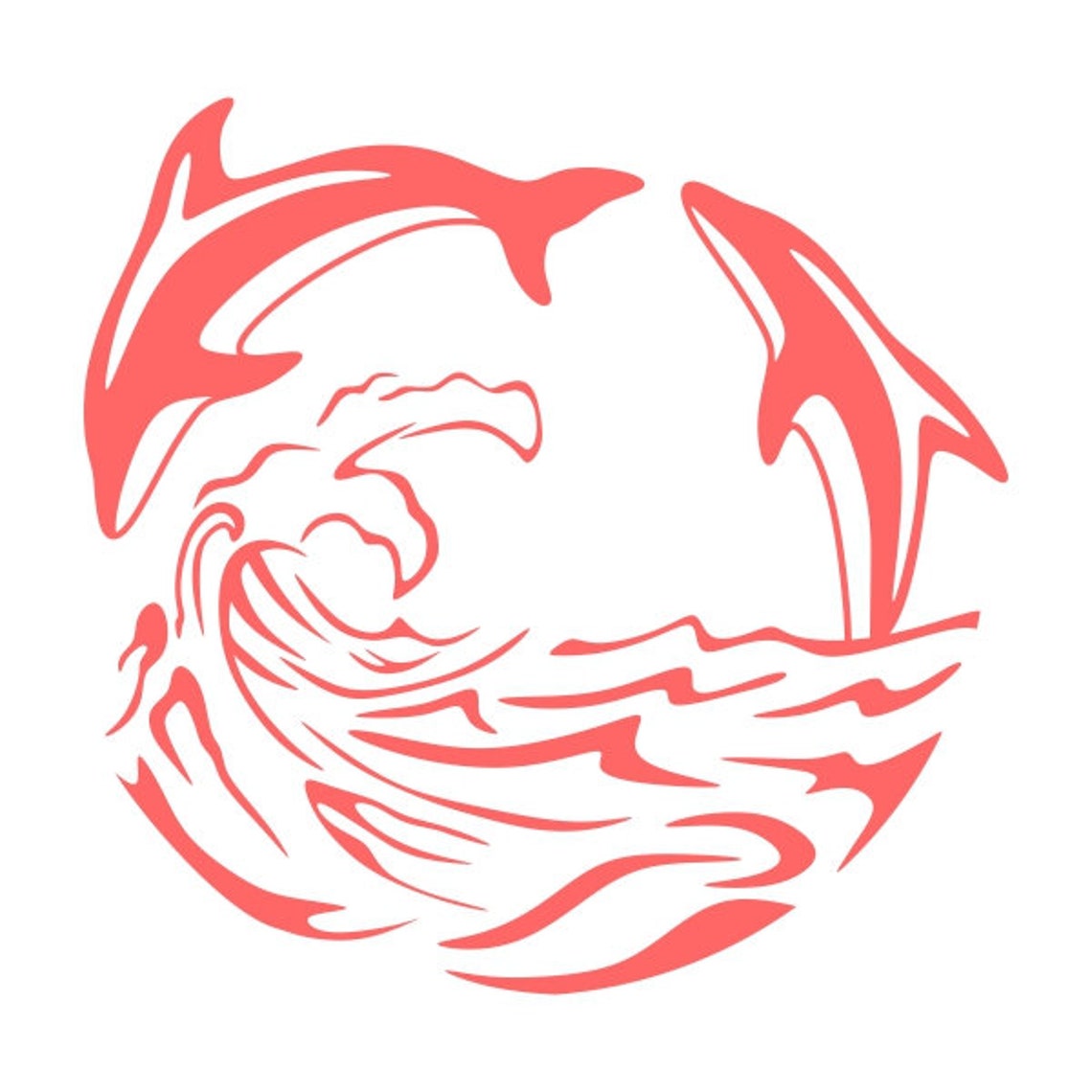 Retro Dolphin Cuttable Design PNG DXF SVG & Eps File for | Etsy