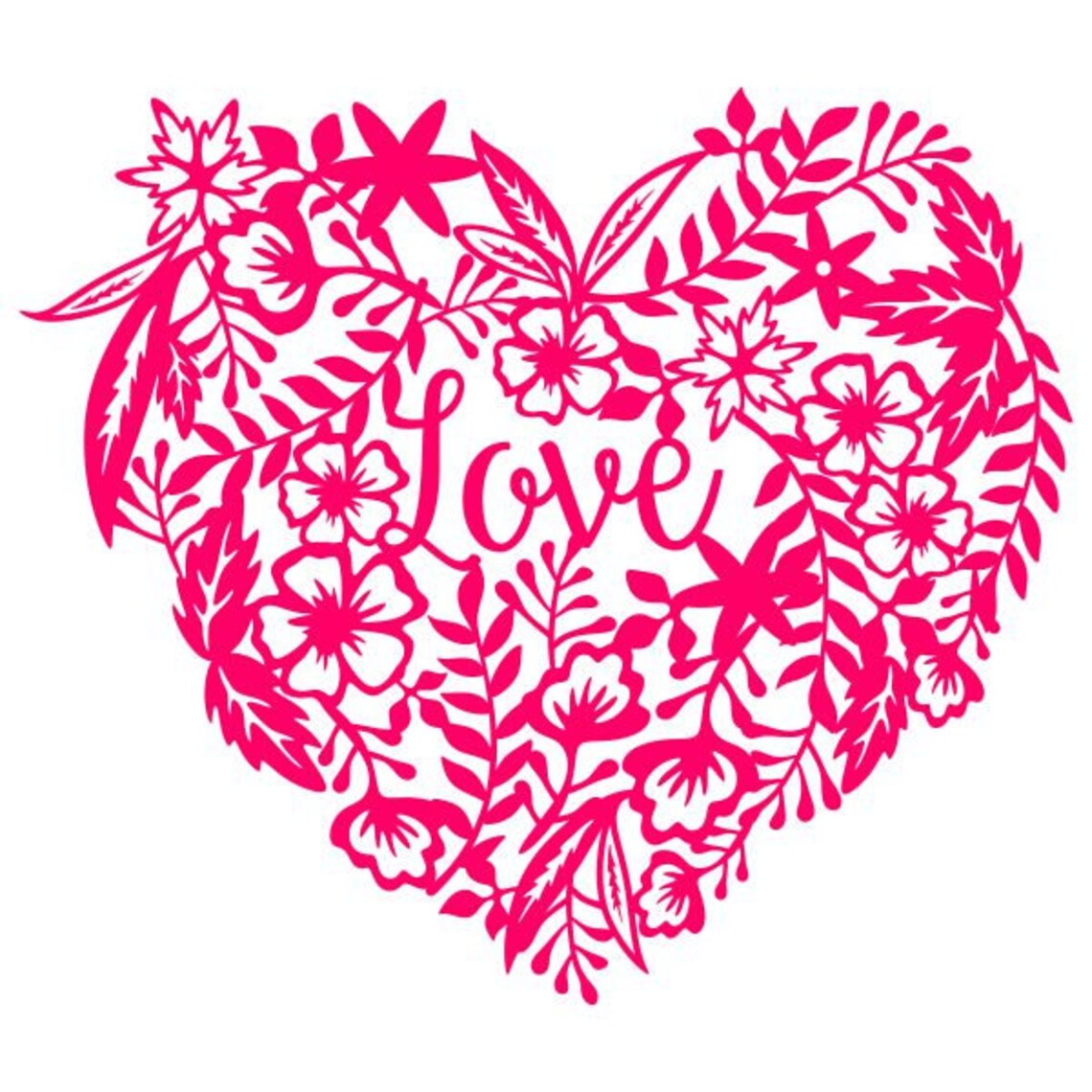 Floral Heart Cuttable Design PNG DXF SVG & Eps File for - Etsy