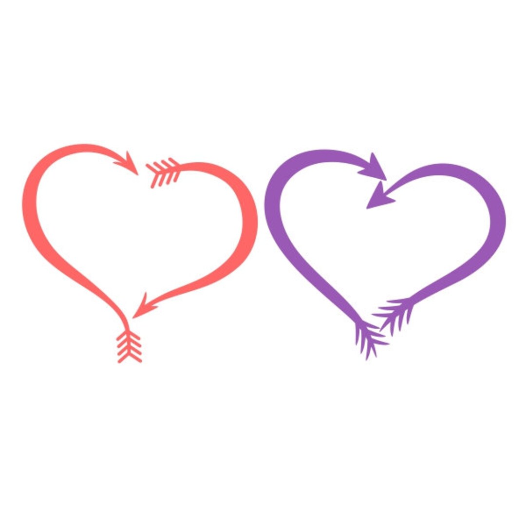 Arrow Heart Cuttable Design PNG DXF SVG & Eps File for Silhouette Cameo ...