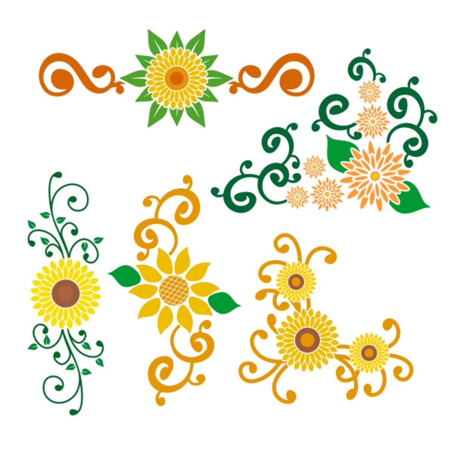 Sun Flower Cuttable Design PNG DXF SVG & Eps File for | Etsy