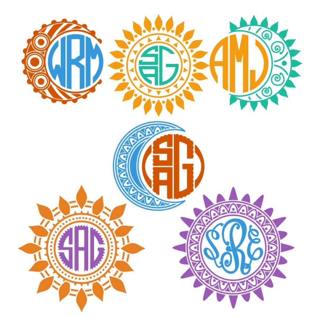 Sun and Moon Frame Cuttable Design PNG DXF SVG & Eps File for ...