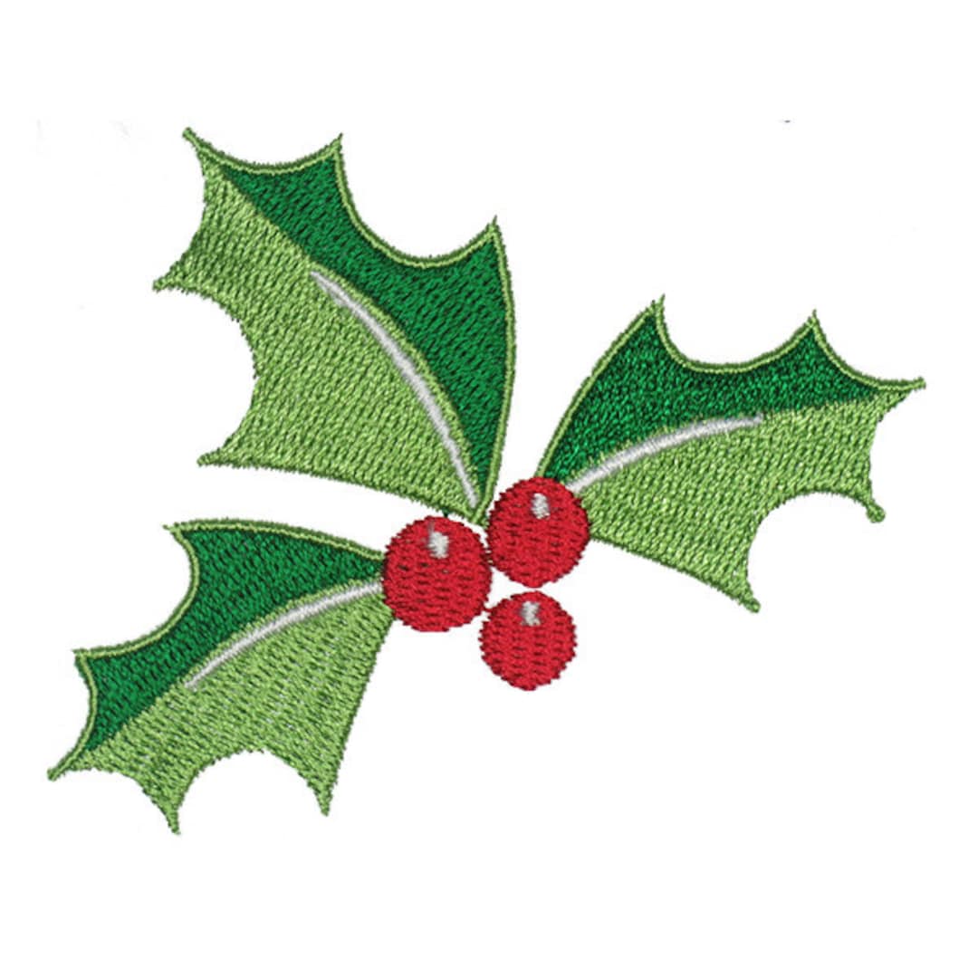 Christmas Holly Machine Embroidery Design Instant Download PES DST - Etsy